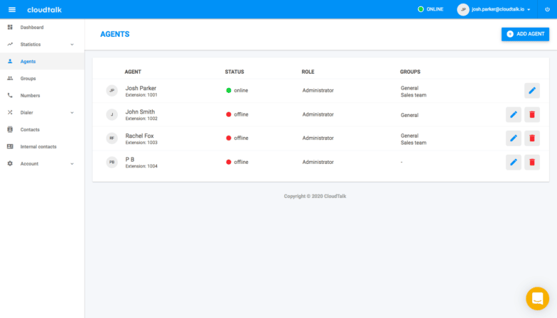 Agent Status - CloudTalk