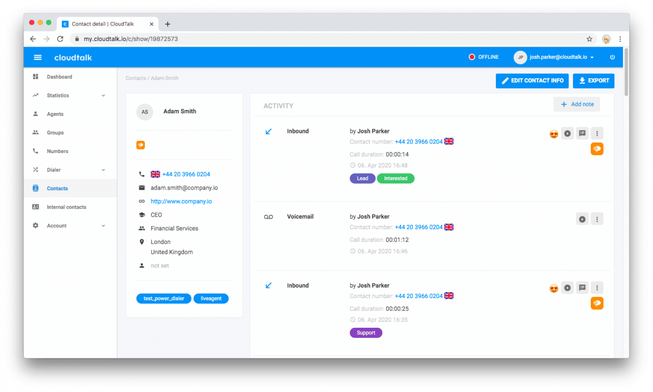 Phone system integration for LiveAgent - CloudTalk