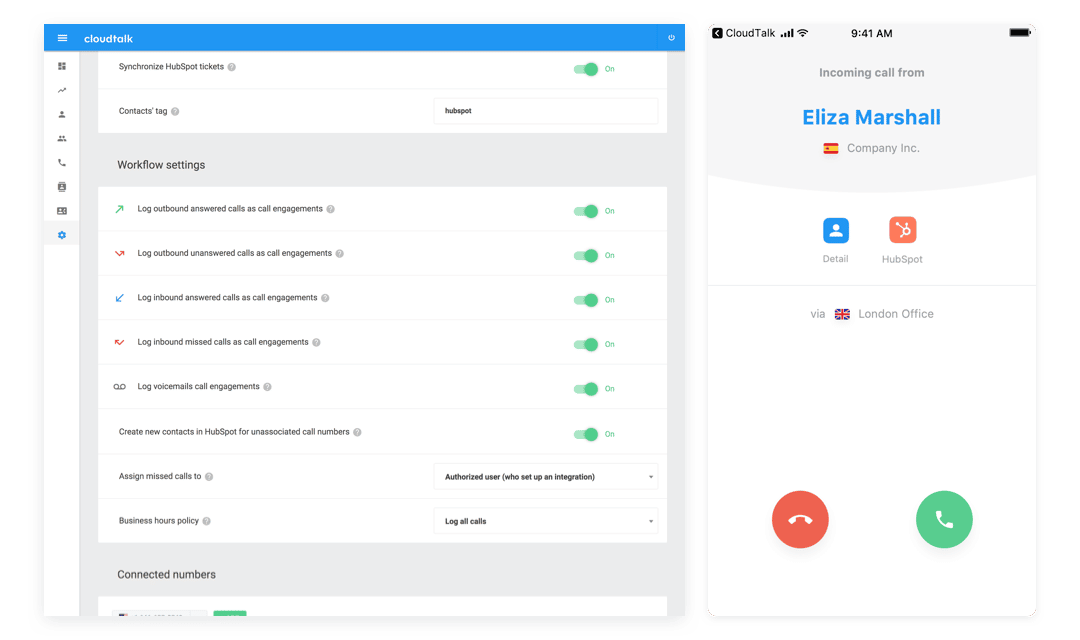 Call center integration for HubSpot - CloudTalk