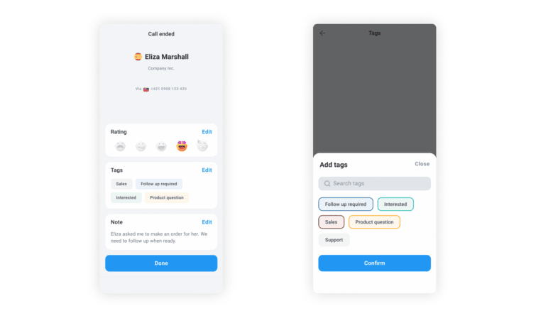 Call tagging - CloudTalk