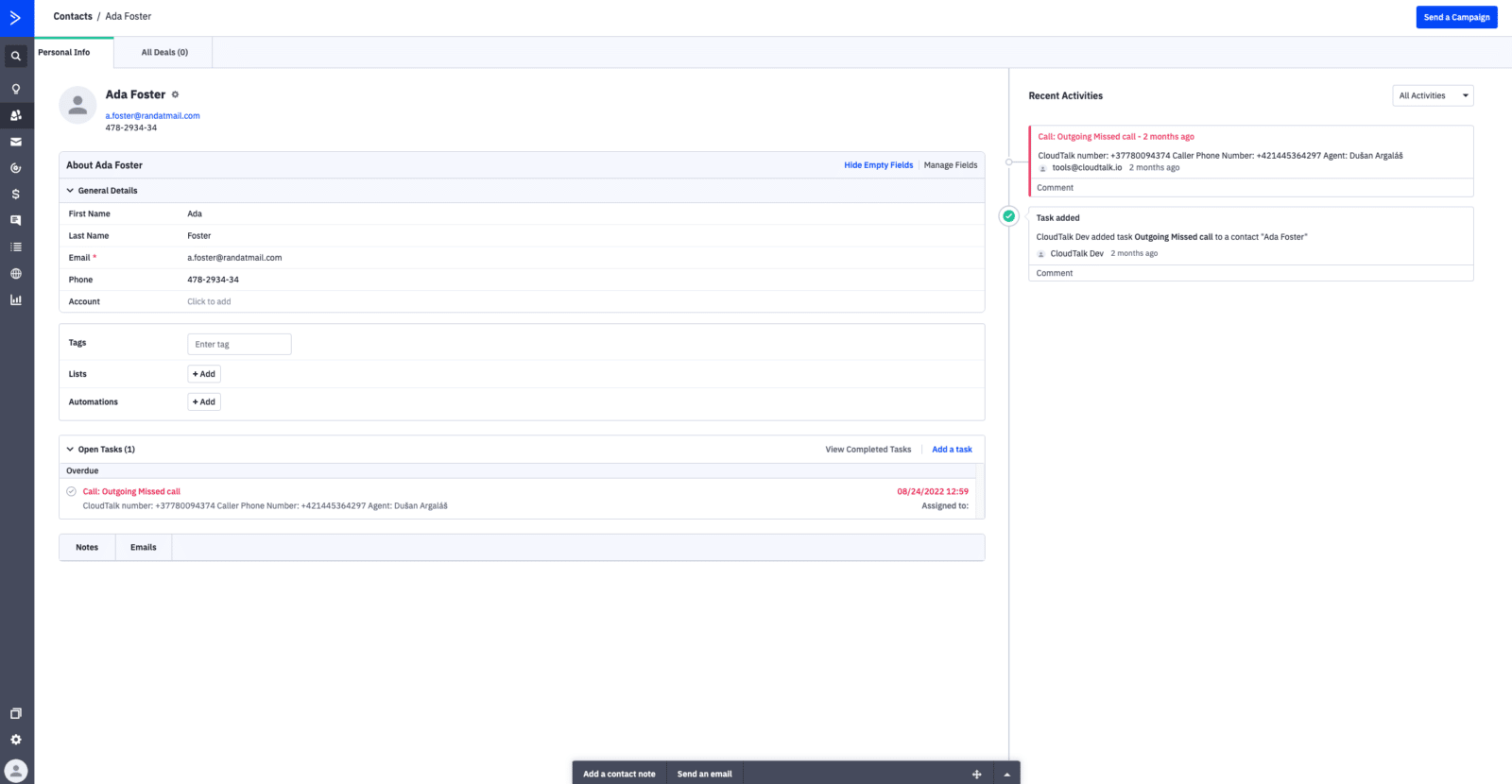 ActiveCampaign integration - CloudTalk