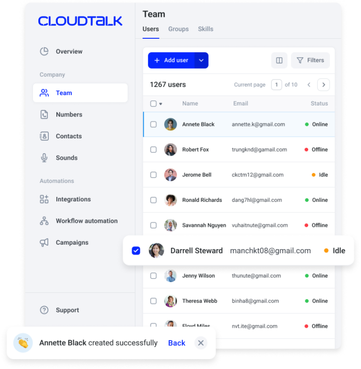 Customer Support (Inbound Call Centers) - CloudTalk