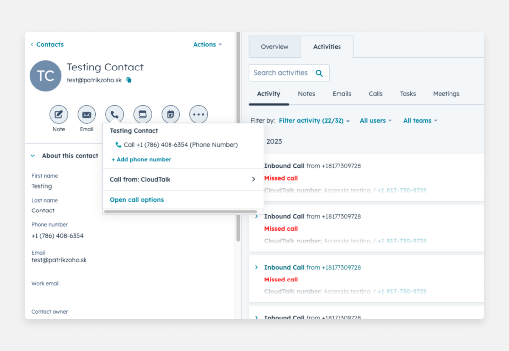 Call Center Integration for HubSpot - CloudTalk
