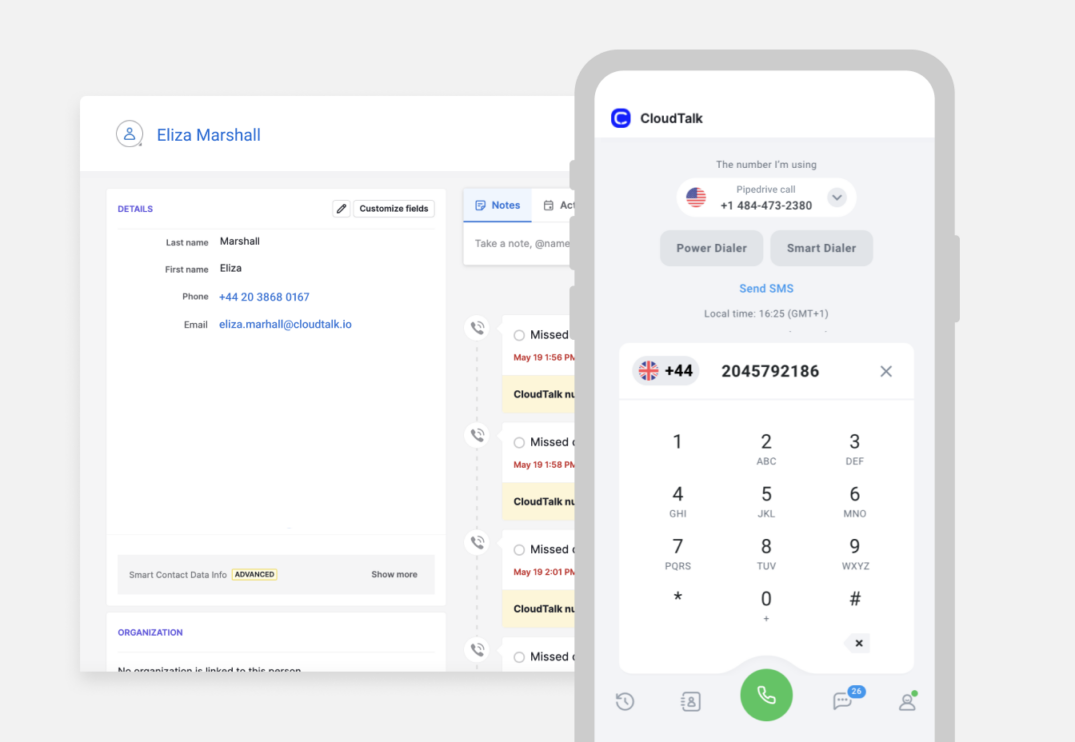 Pipedrive Integration: Phone Number for Calls, SMS&more - CloudTalk