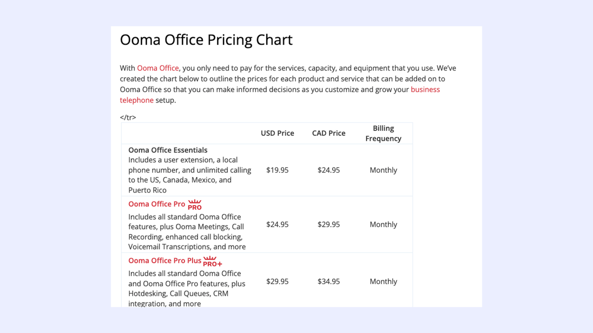 Ooma Plans & Pricing: Full Guide for 2026 - CloudTalk
