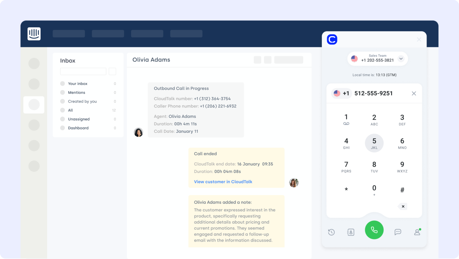 Intercom Call Center Software Integration - CloudTalk
