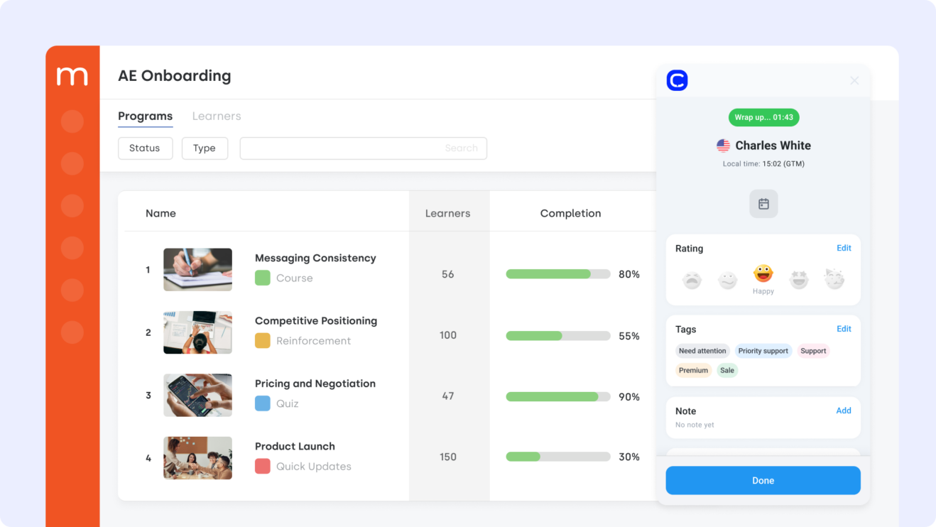 MindTickle Phone System Integration - CloudTalk
