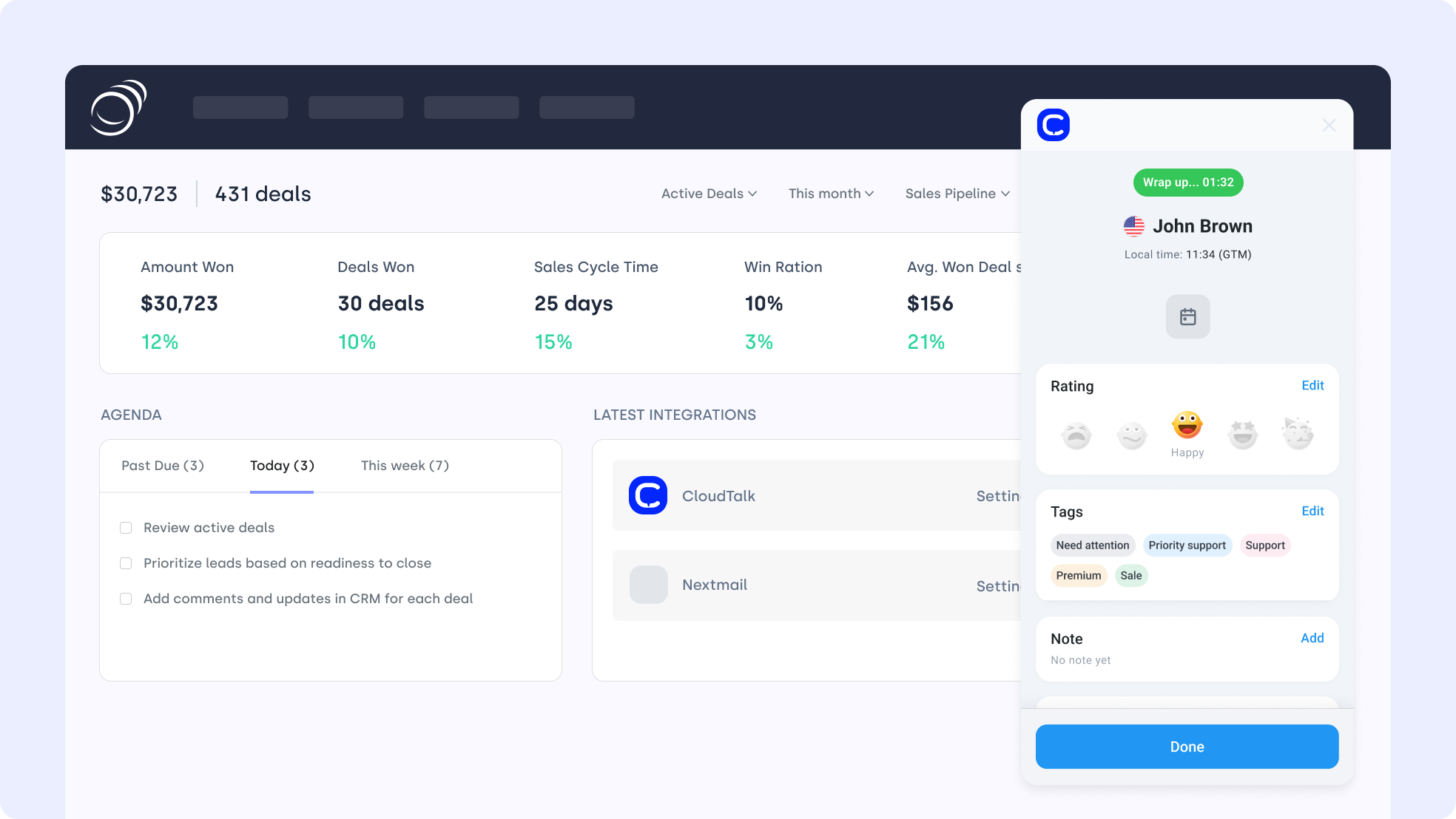 Pipeline CRM Phone System Integration - CloudTalk